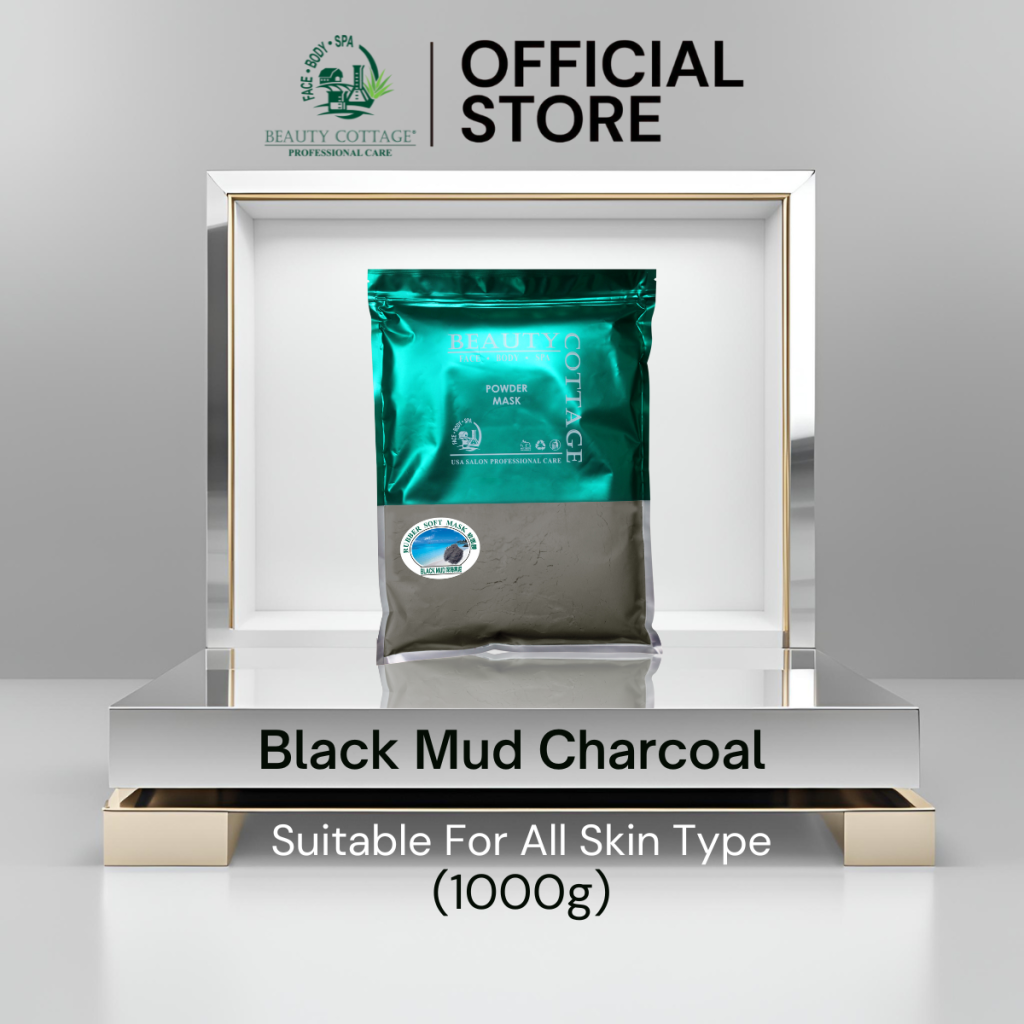 BEAUTY COTTAGE BLACK MUD CHARCOAL SOFT POWDER MASK 1000G - eBeauty